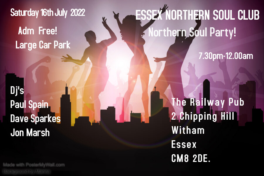 Summer Northern Soul Party! At The Railway Pub Witham - Soul Nights ...
