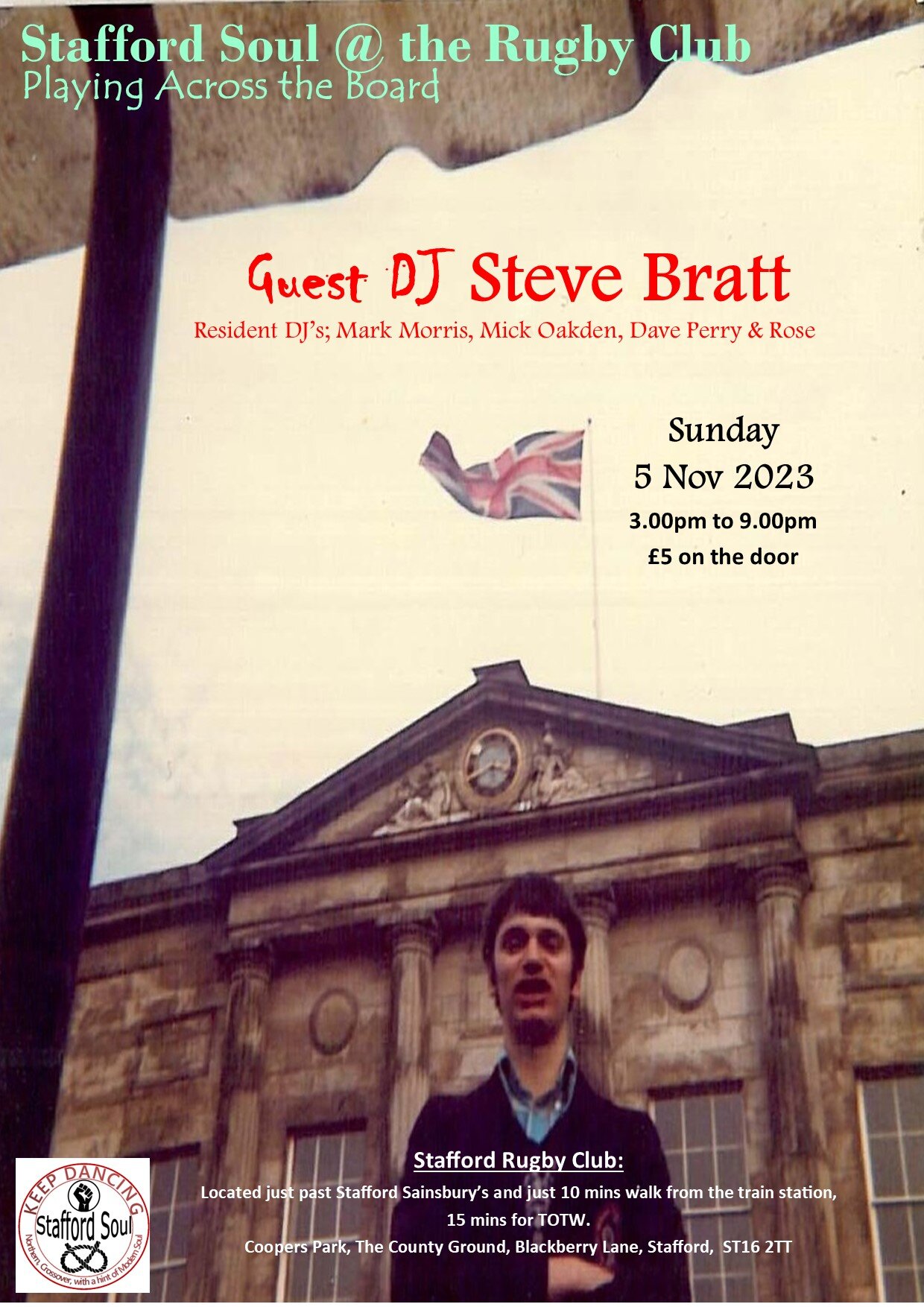 Stafford Soul @ the Rugby Club - Guest Steve Bratt - Alldayers - Soul ...